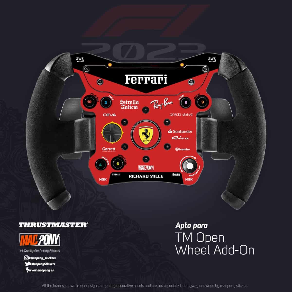 F1 SF23 - MadPony Stickers | Personaliza tu simulador