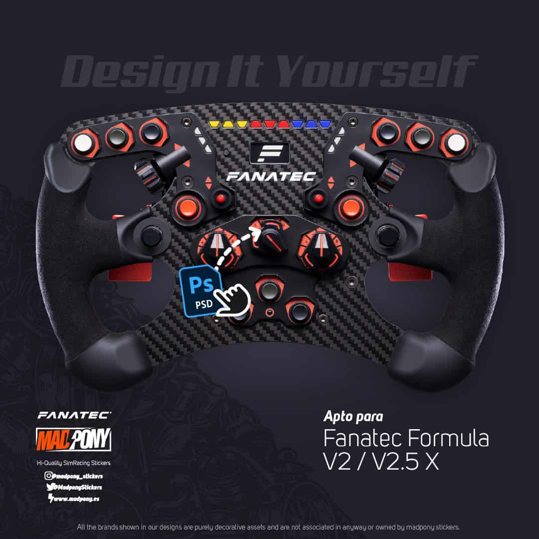 Fanatec Formula V2/V2.5X DIY - MadPony Stickers | Personaliza tu simulador